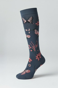 Flowers Navy Blue Compression Socks – SNOX